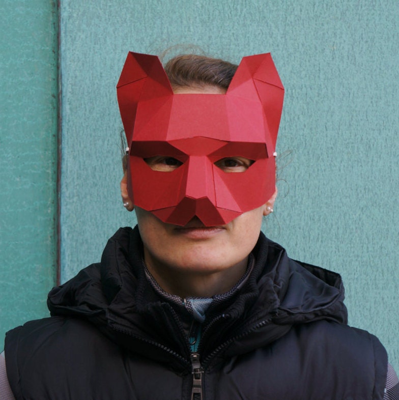Make Your Cat Half Mask | Etsy