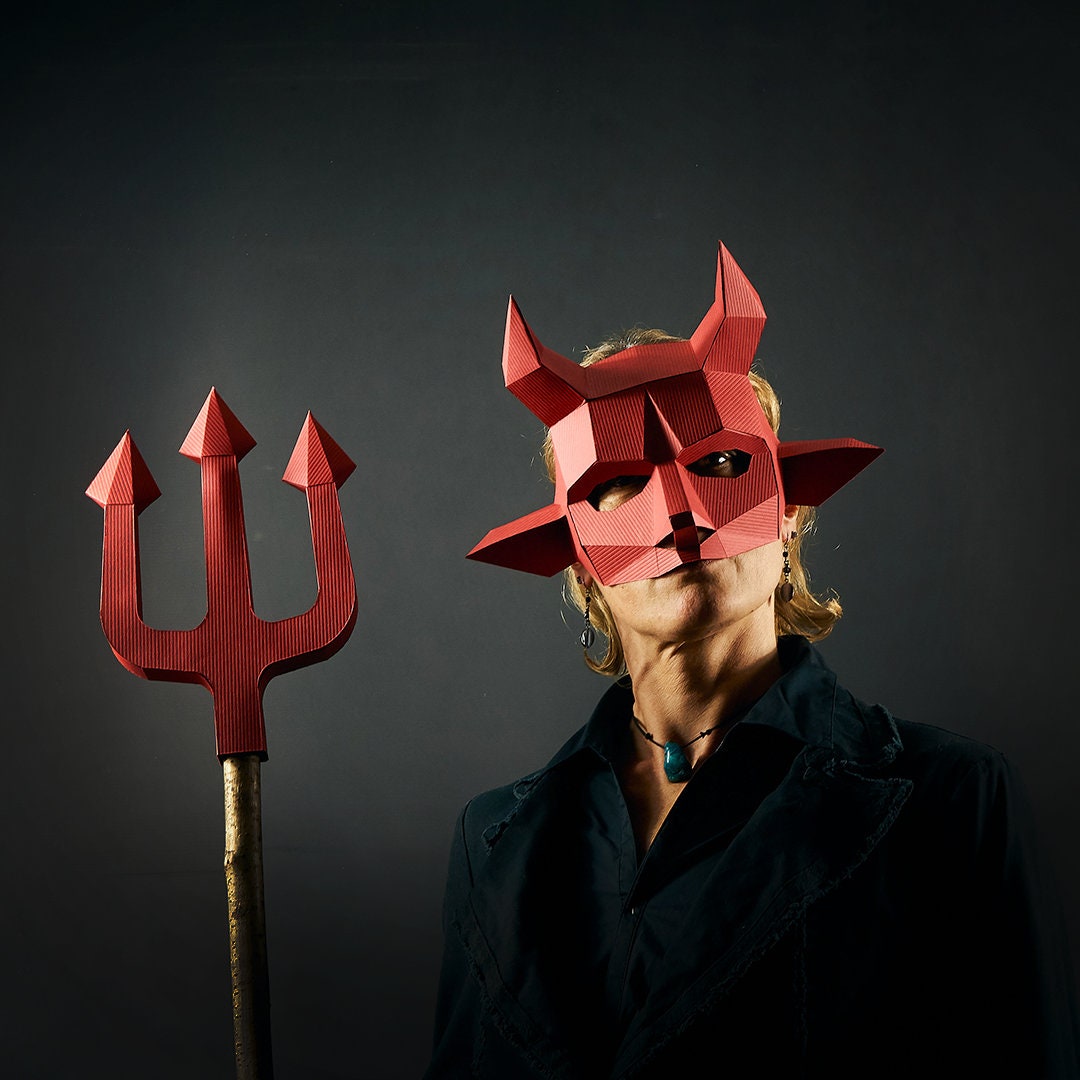 Imp Devil Mask 3D Papercraft Mask Template Low Poly Paper - Etsy