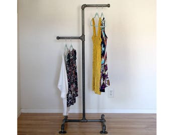 Industrial Clothing Rack T Stand Pipe Retail Display | Etsy