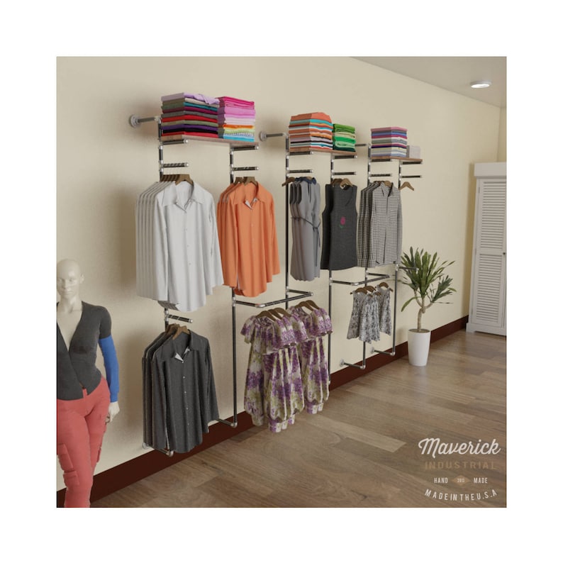 Modular Retail Wall Display Clothing Rack Industrial - Etsy