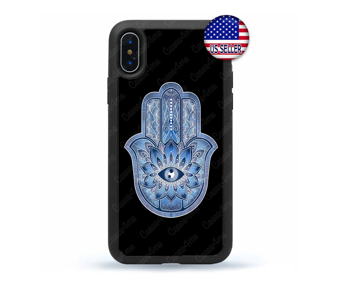 Hamsa Evil Eye Guard Hand Henna Hard Rubber TPU Slim Case Cover for ...