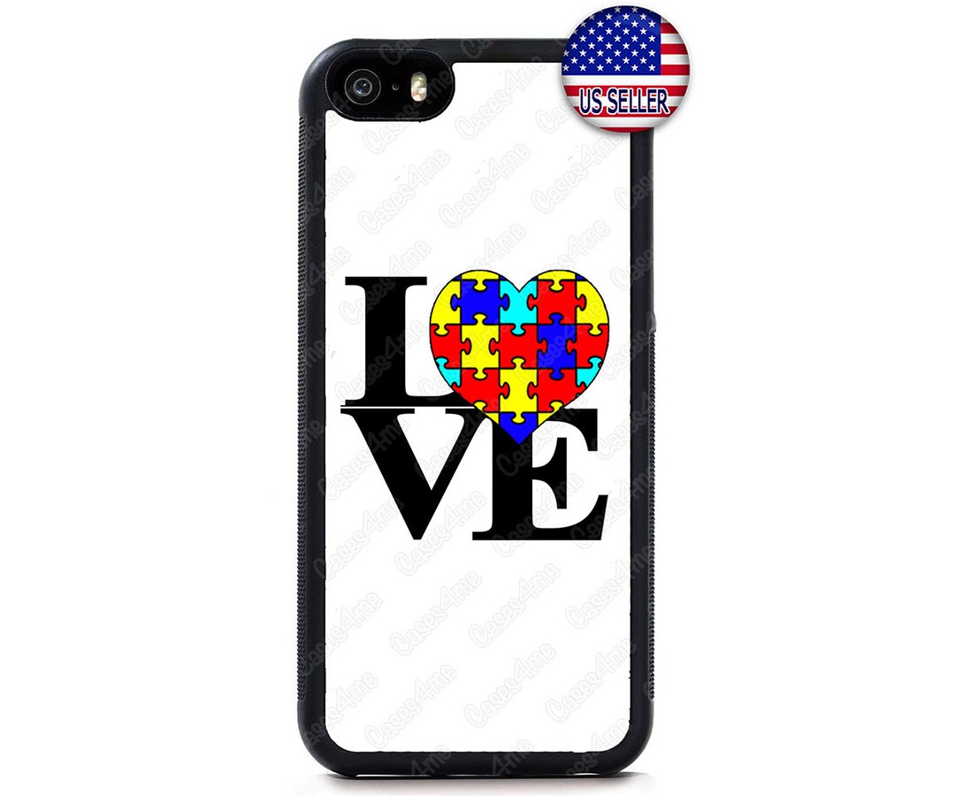 New Autism Love Support Slim Hard Rubber Case Cover for iPhone 17 16 15 ...