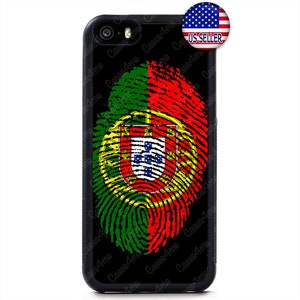 Portugal Flag Fingerprint Hard Rubber Case Cover for iPhone 17 16 15 14 ...