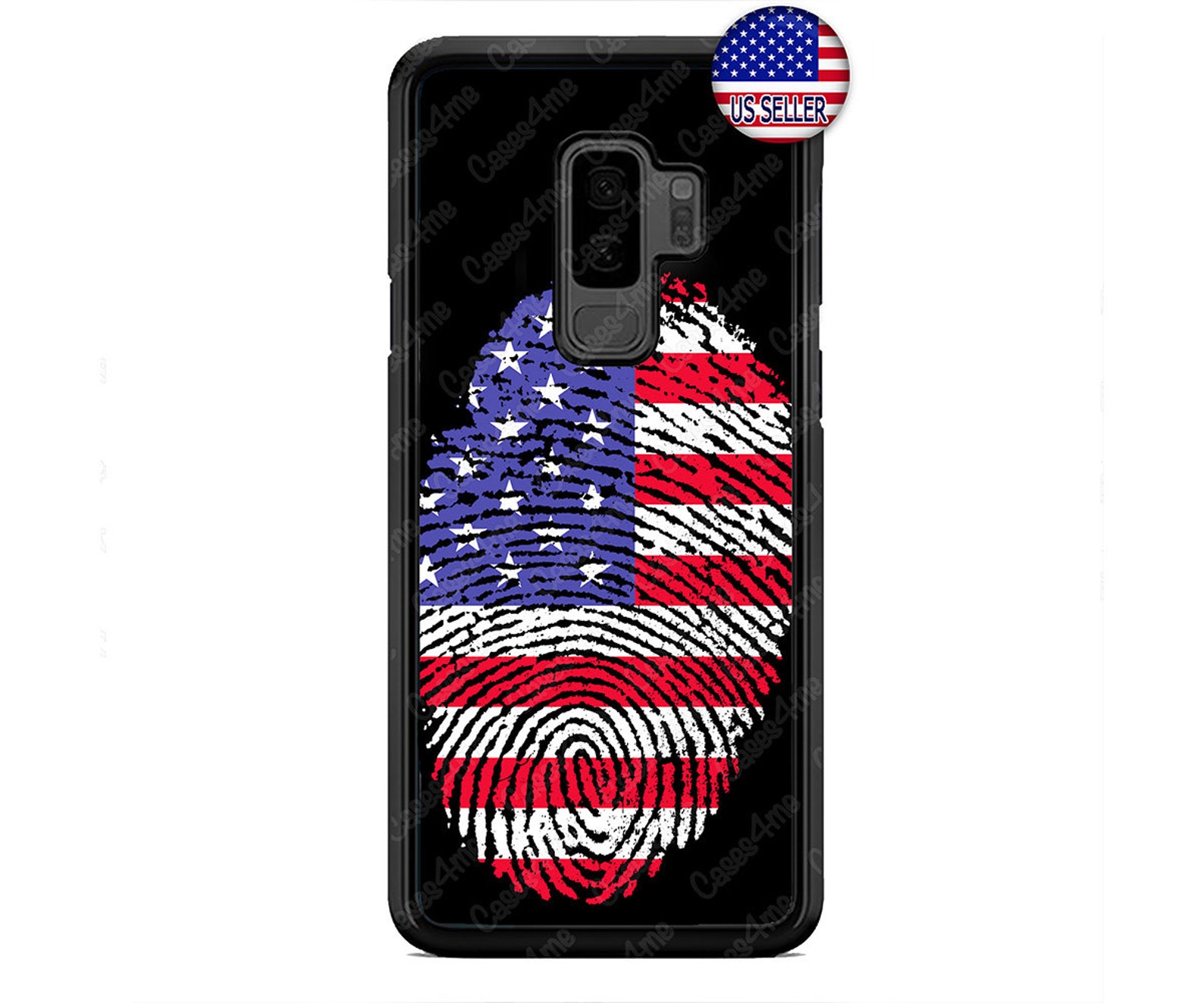 USA Fingerprint Flag Hard Rubber Case Cover for Samsung Galaxy - Etsy