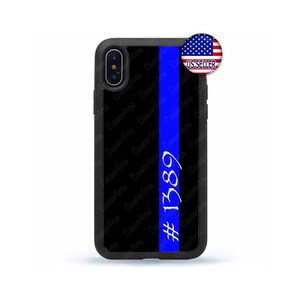 Custom Police Thin Blue Line Phone Case Cover for iPhone 16 15 14 13 12 ...