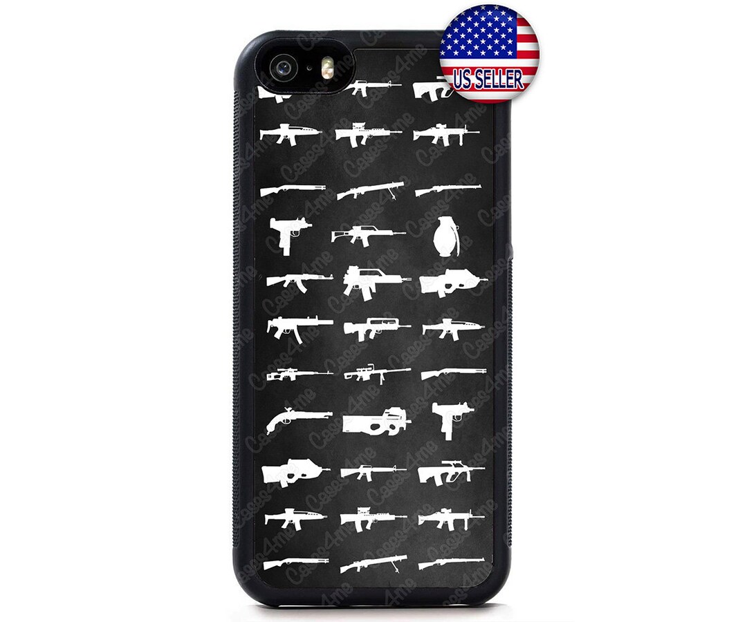 Rifles Guns Bullets Liberty 2nd Hard Rubber Case Cover for iPhone 16 15 ...