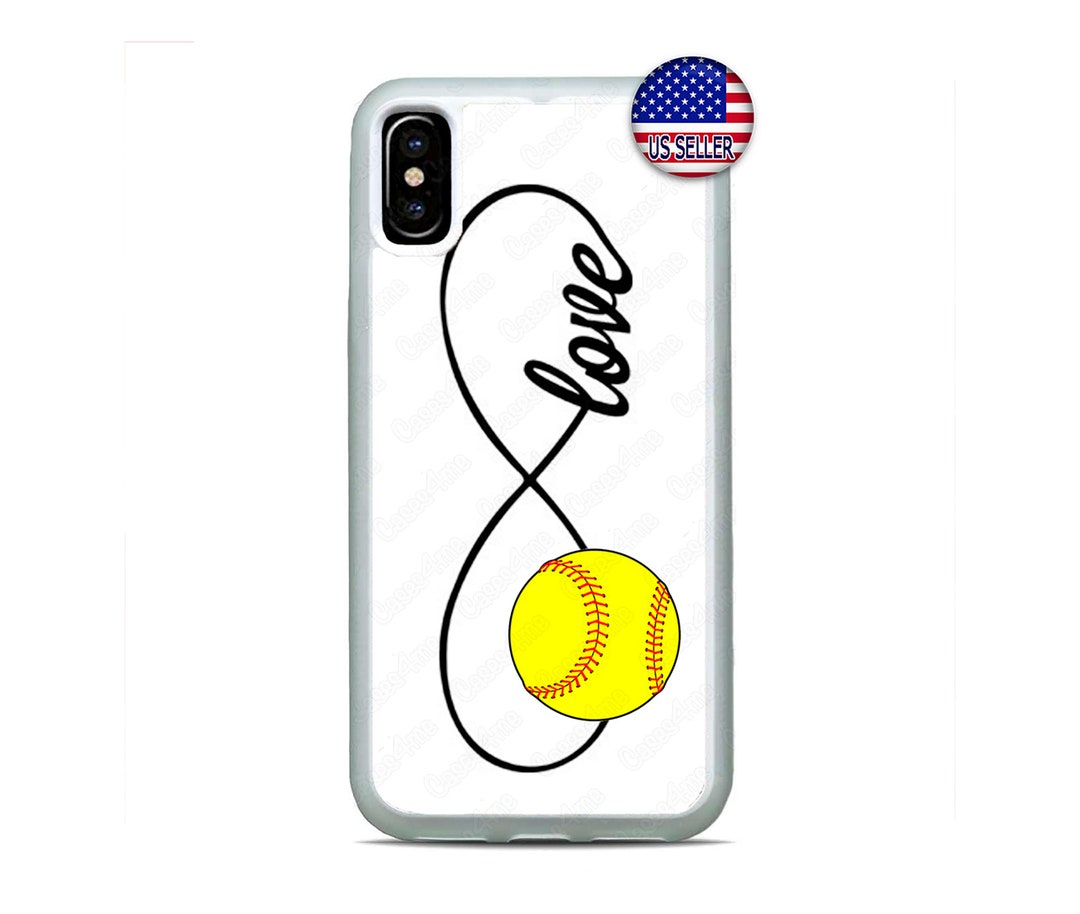 Softball Infinity Love Forever Hard Rubber TPU Slim Case Cover for ...