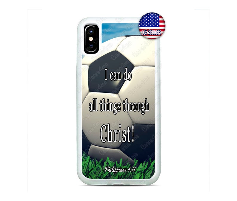 Soccer Sport Christian Bible Verse Quote Case Cover for iPhone 17 16 15 ...
