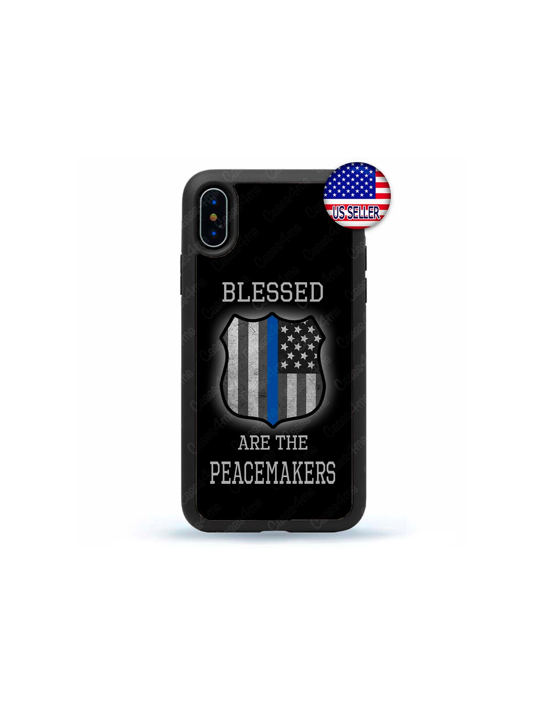 Police Flag Thin Blue Line Shield Phone Case Cover for iPhone 17 16 15 ...