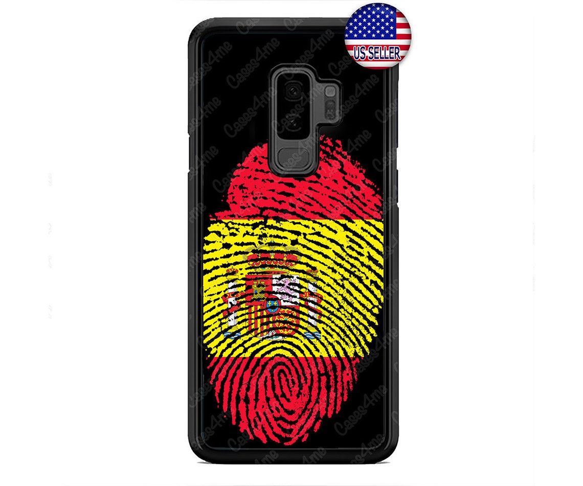 Spain Flag Fingerprint Hard Rubber Case Cover for Samsung - Etsy