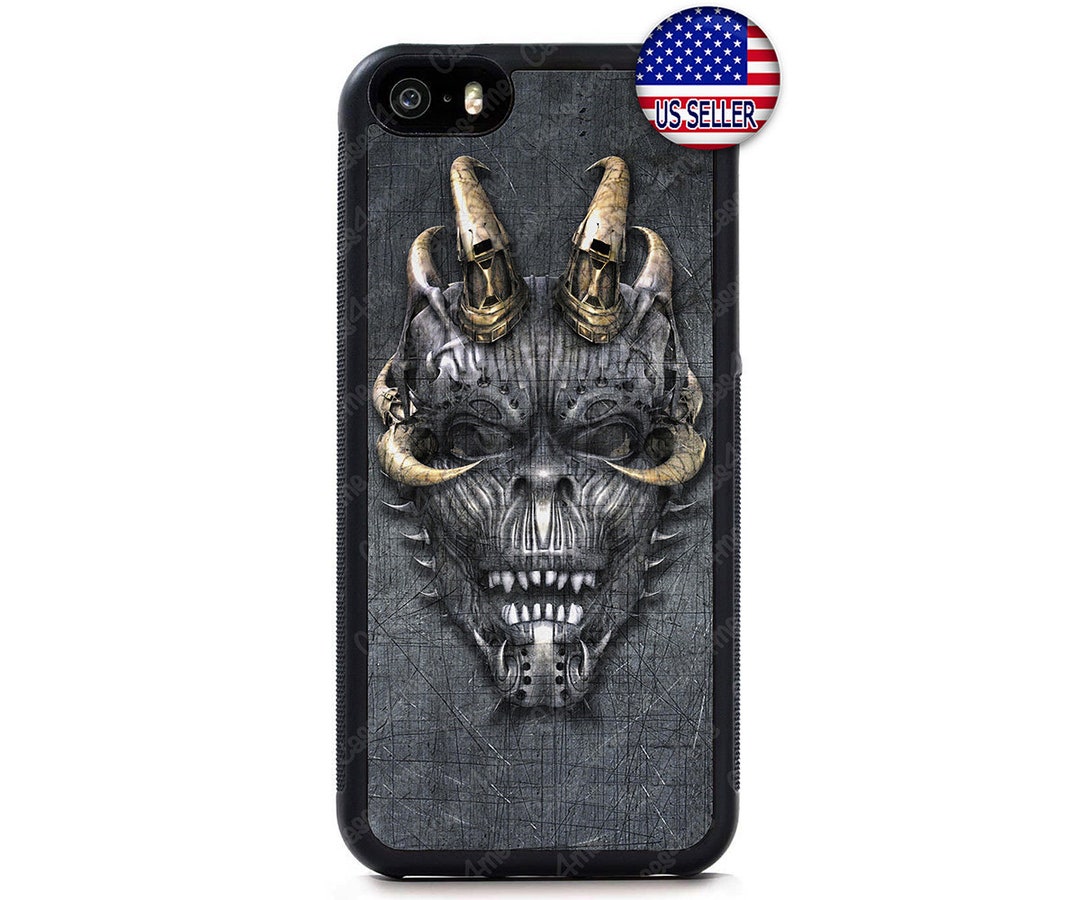 New Demon Skull Reaper Hard Rubber Case Cover for iPhone 17 16 15 14 13 ...