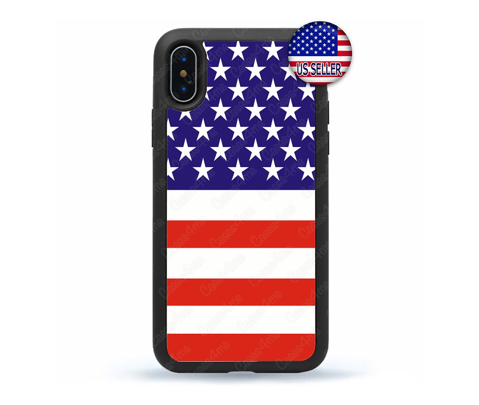 American Flag USA Hard Rubber Slim Case Cover for iPhone 16 15 14 13 12 ...