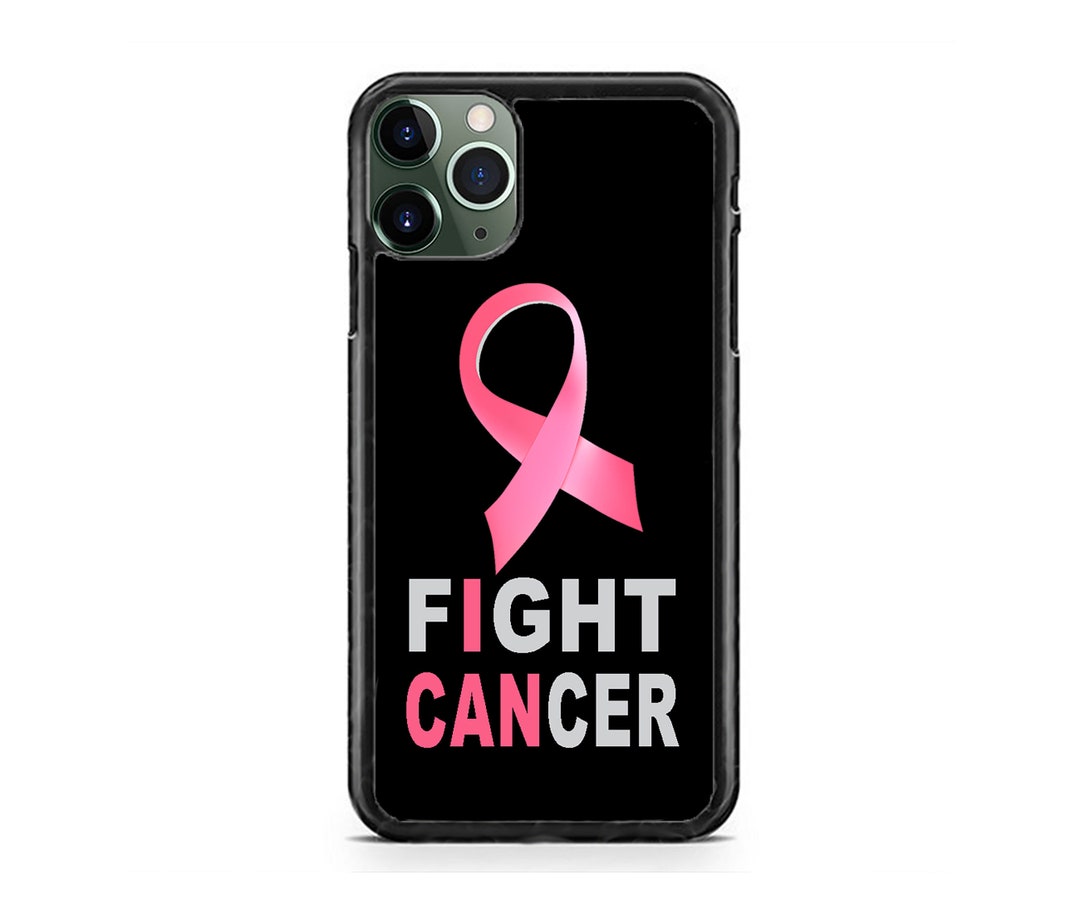 Breast Cancer Fighter Pink Ribbon Hard Rubber Phone Case Cover for ...
