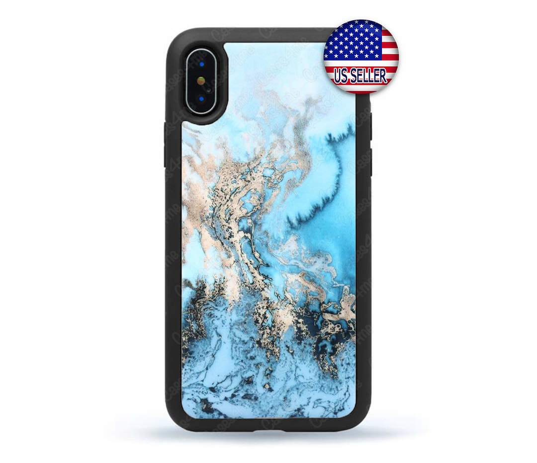 Blue Aqua Marble Stone Phone Case Cover for iPhone 15 14 13 12 Max Mini ...
