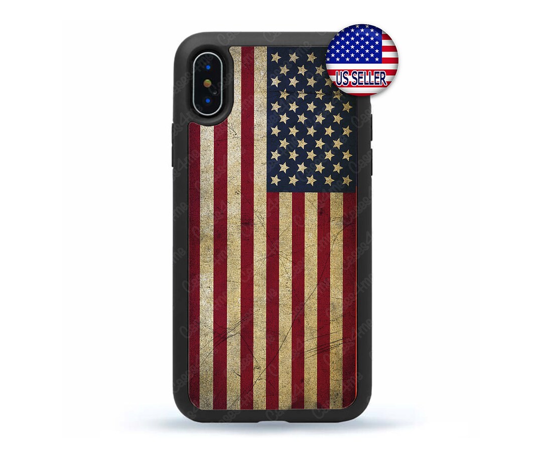 USA Flag Us Grunge Stars Hard Rubber Slim Case Cover for iPhone 17 16 ...
