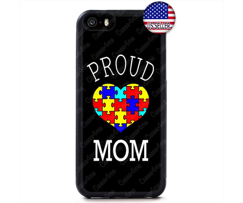 Autism Support Proud Mom Rubber Hard Rubber Case Cover for iPhone 16 15 ...