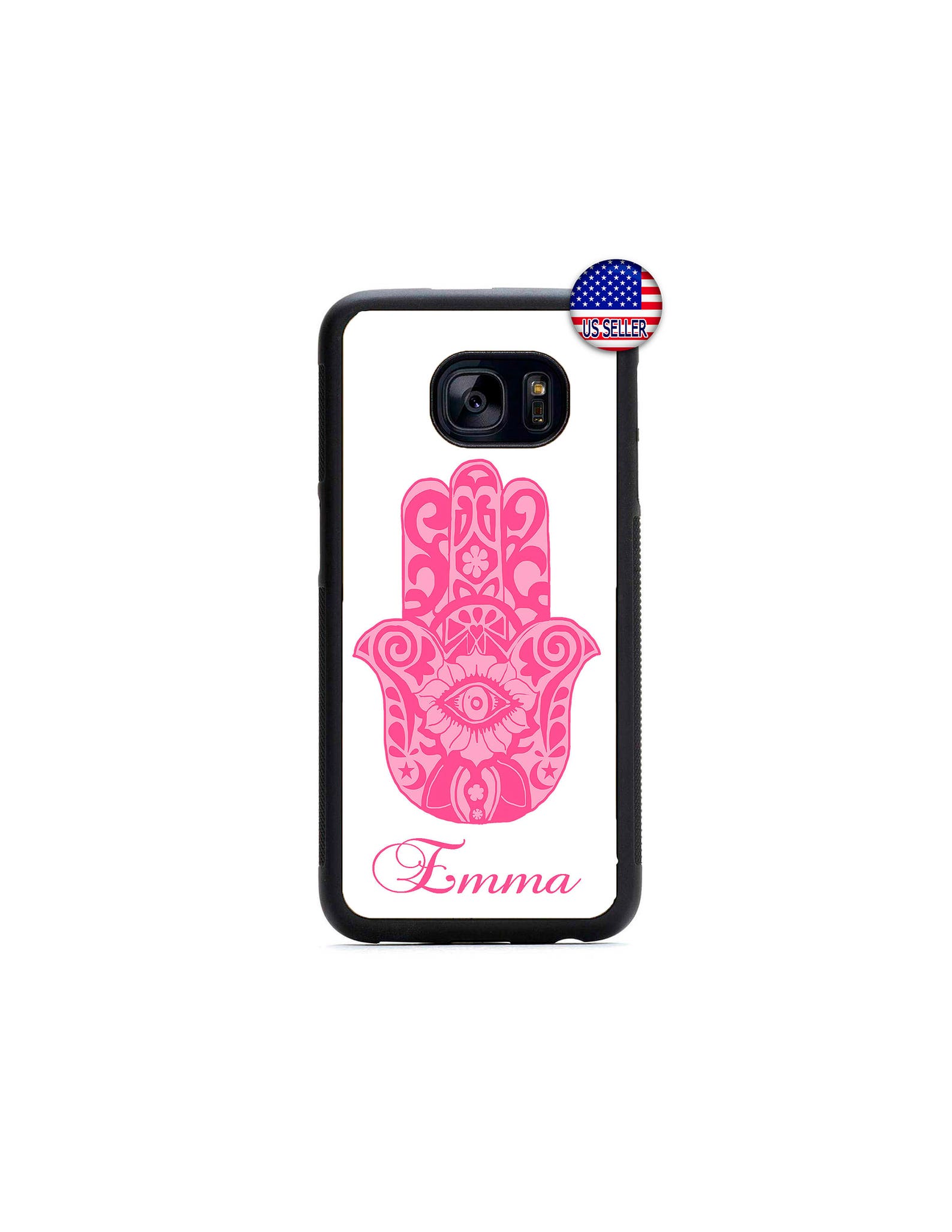 Hamsa Hand Guard Personalized Name Hard Rubber Case Cover for | Etsy