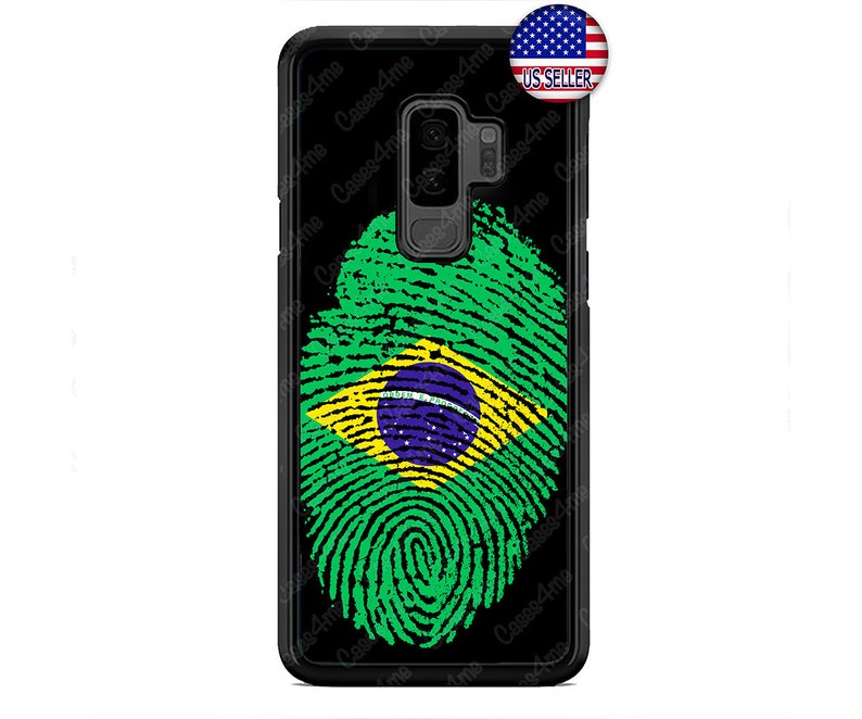 Brazil Flag Fingerprint Hard Rubber Case Cover for Samsung | Etsy
