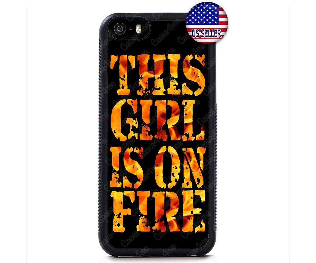 Slim Case Cute Girl on Fire Ultra Slim Hard Rubber Case Cover for ...