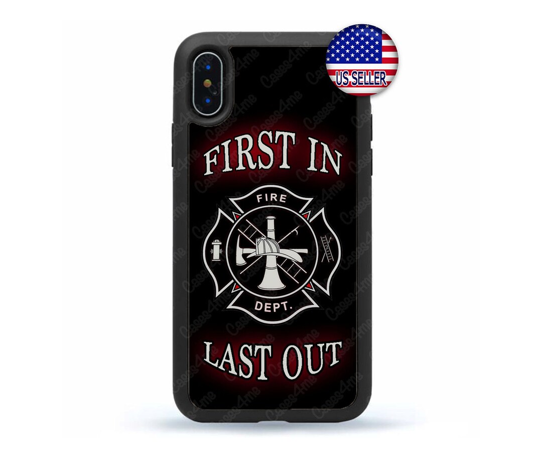 Fire Dept. Firefighter Fireman Logo Hard Rubber Case Cover for iPhone ...