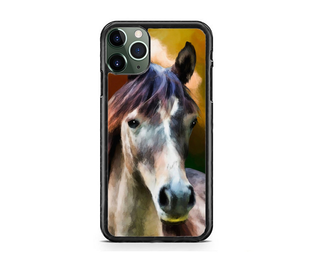 Cute Horse Horses Art Design Hard Rubber TPU Slim Case Cover for iPhone ...