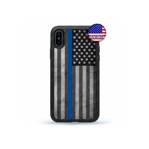 Thin Blue Line US Flag Police Phone Case Hard Rubber Case Cover for ...