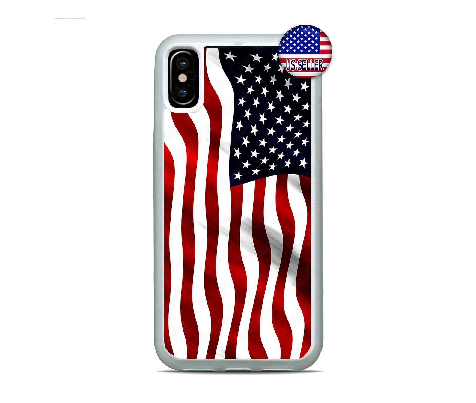 American Flag USA Design Hard Rubber Slim Case Cover for iPhone 17 16 ...