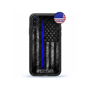 Custom Thin Blue Line iPhone Case,police Flag Phone Case Cover, iPhone ...