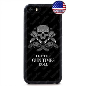 Gun Skull 2nd Amendment New Hard Rubber Case Cover for iPhone 15 14 13 ...