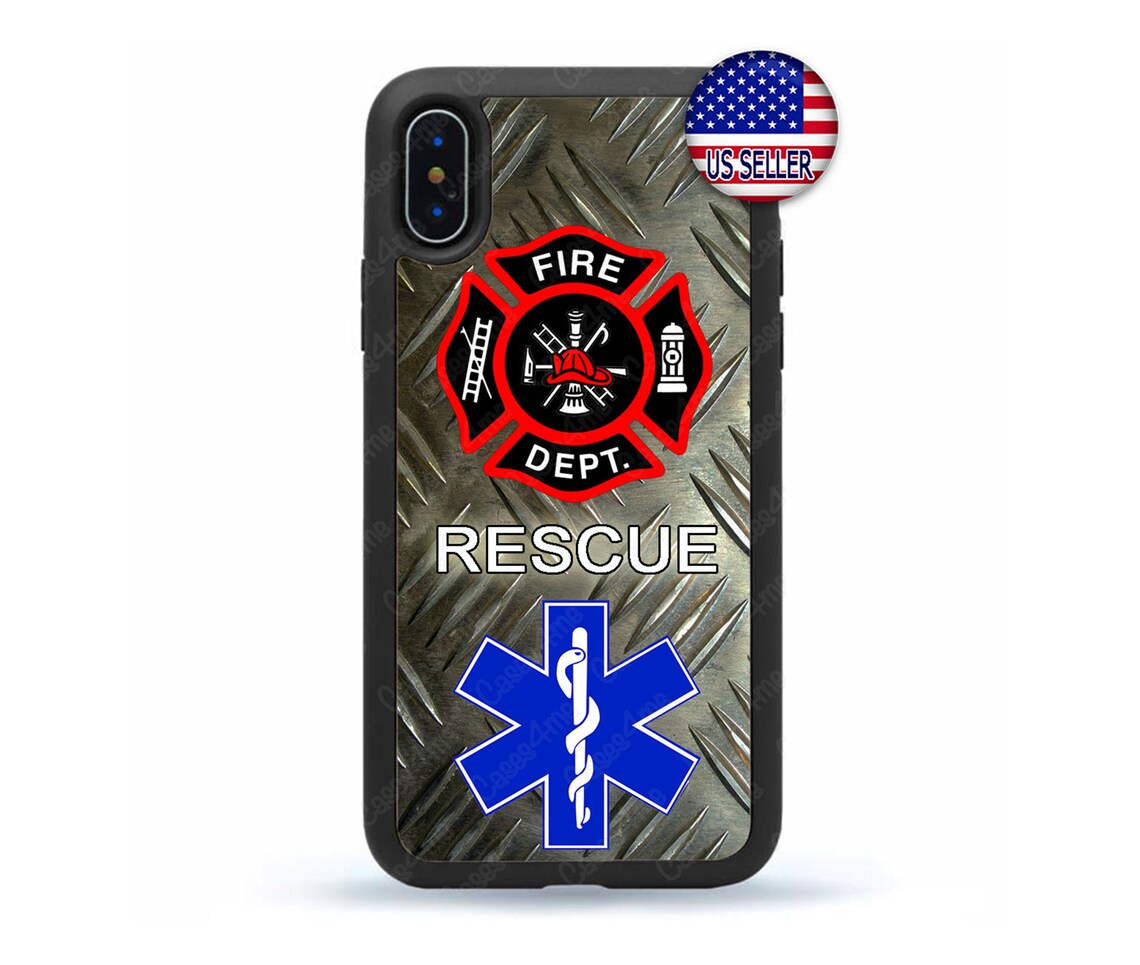 Firefighter Paramedic Fire Rescue Hard Rubber Case Cover for iPhone 17 ...