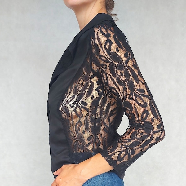 Black Sheer Top - Etsy