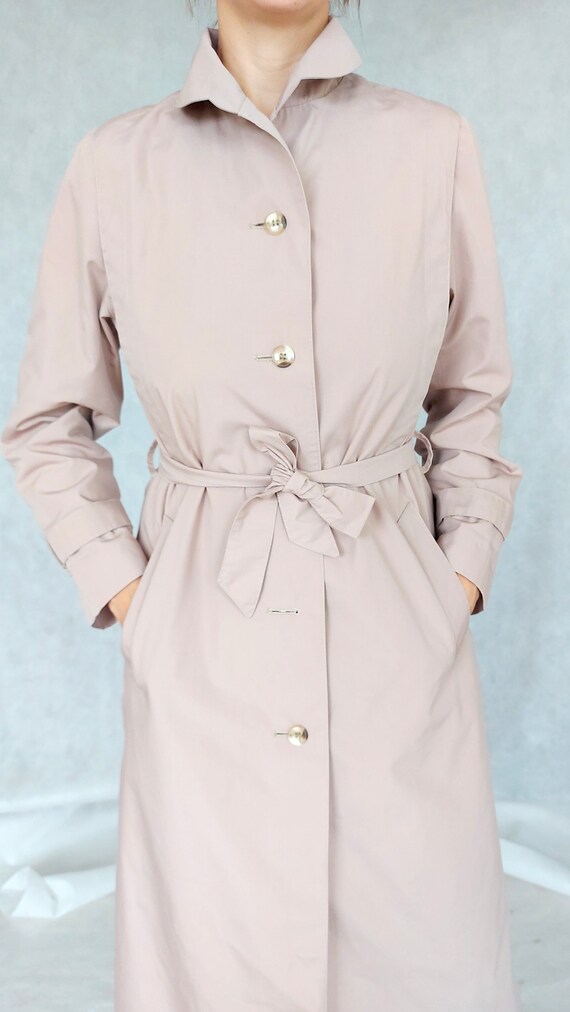 Vintage Ash Pink Trench Coat, Small Size Coat, Danish… - Gem