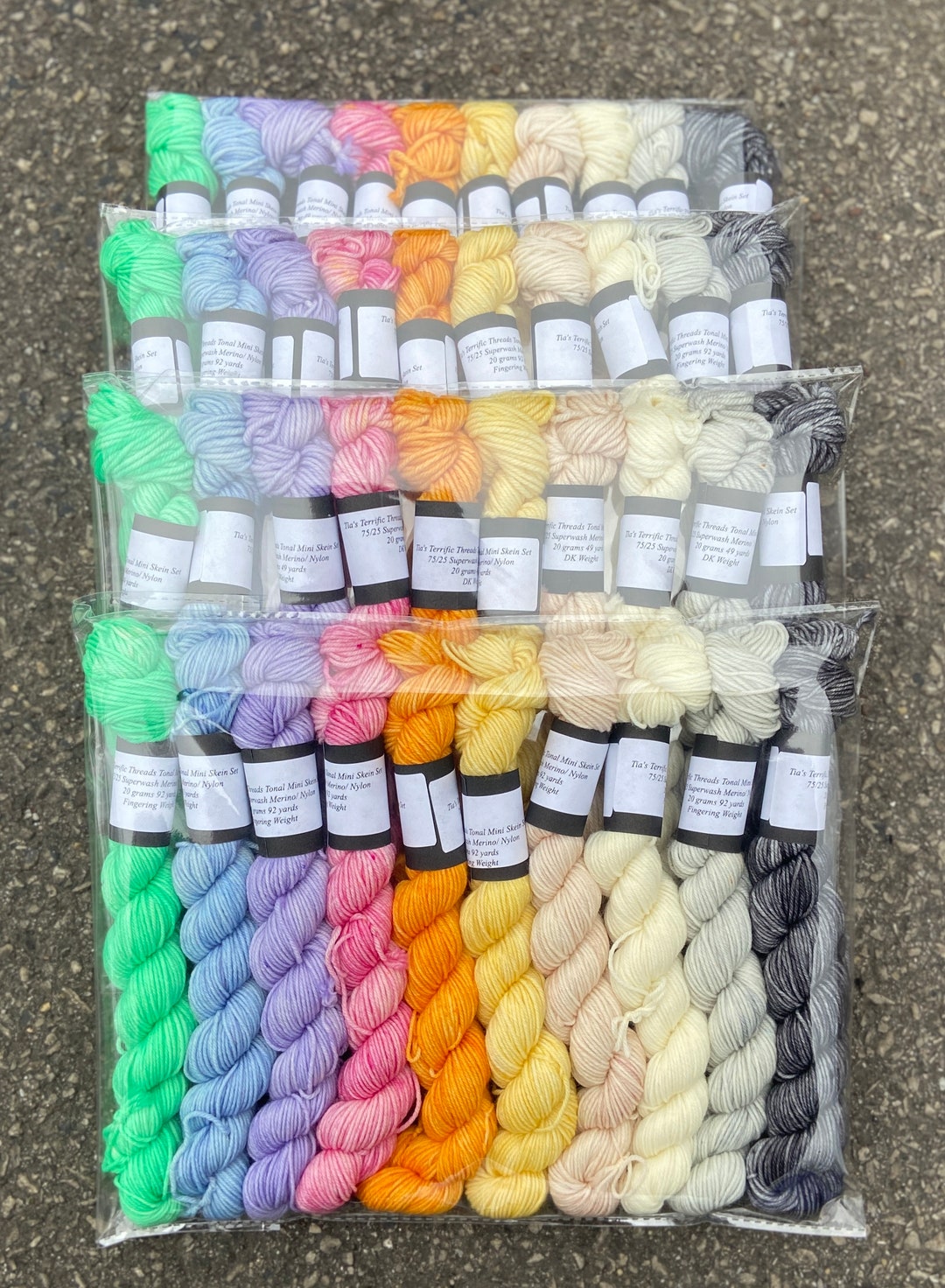 Sock, Hand Dyed Mini Skein Set, Hand Dyed Mini Skeins, Fingering Weight ...