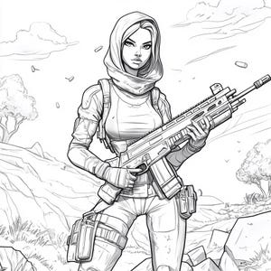 Action Video Game Printable Coloring Pages | PNG | Instant Download | 5 ...