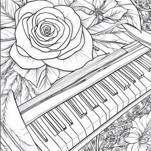 Piano Music Coloring Pages | Printable PNG | Instant Download | 5 Pages ...