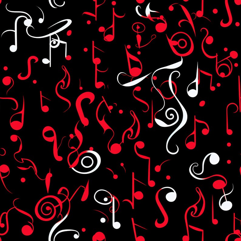 PNG Seamless Patterns Music Notes Digital Paper 5 Designs Colorful Tile ...