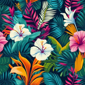PNG Seamless Patterns Puerto Rico Digital Paper 5 Designs Tropical ...