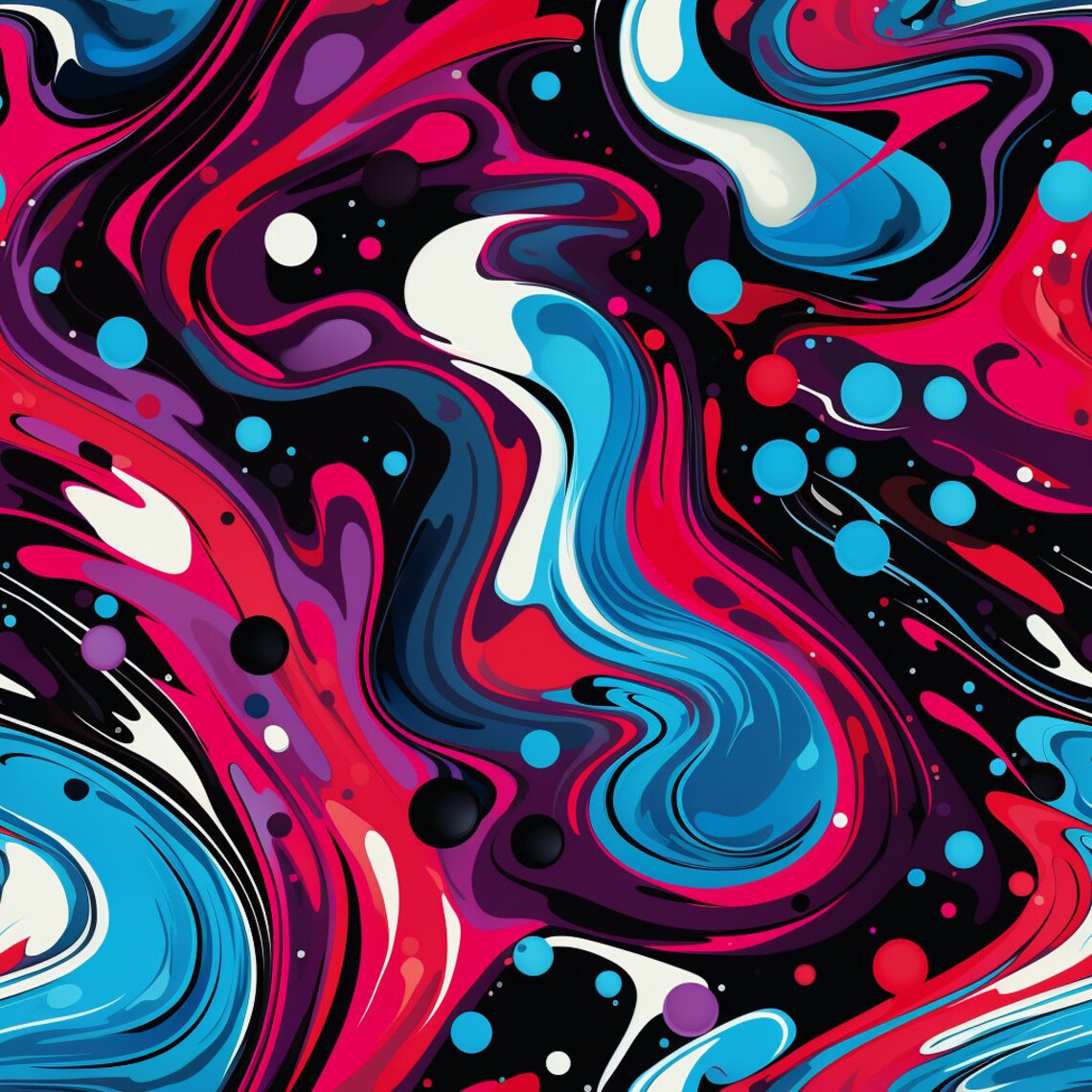 Marble Graffiti PNG Seamless Pattern: Colorful Digital Paper (5 Designs ...