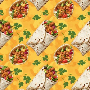 PNG Seamless Patterns Burritos Digital Paper 5 Designs Wallpaper Tile ...