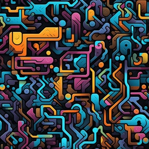 PNG Seamless Patterns Abstract Neural Network Texture Digital Paper 5 ...