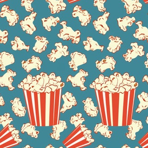 PNG Seamless Patterns Popcorn Digital Paper 5 Designs Wallpaper Tile ...