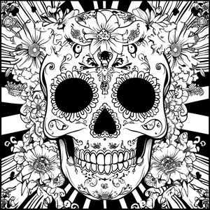 Sugar Skull Printable Coloring Pages | PNG | Instant Download | 5 Pages ...
