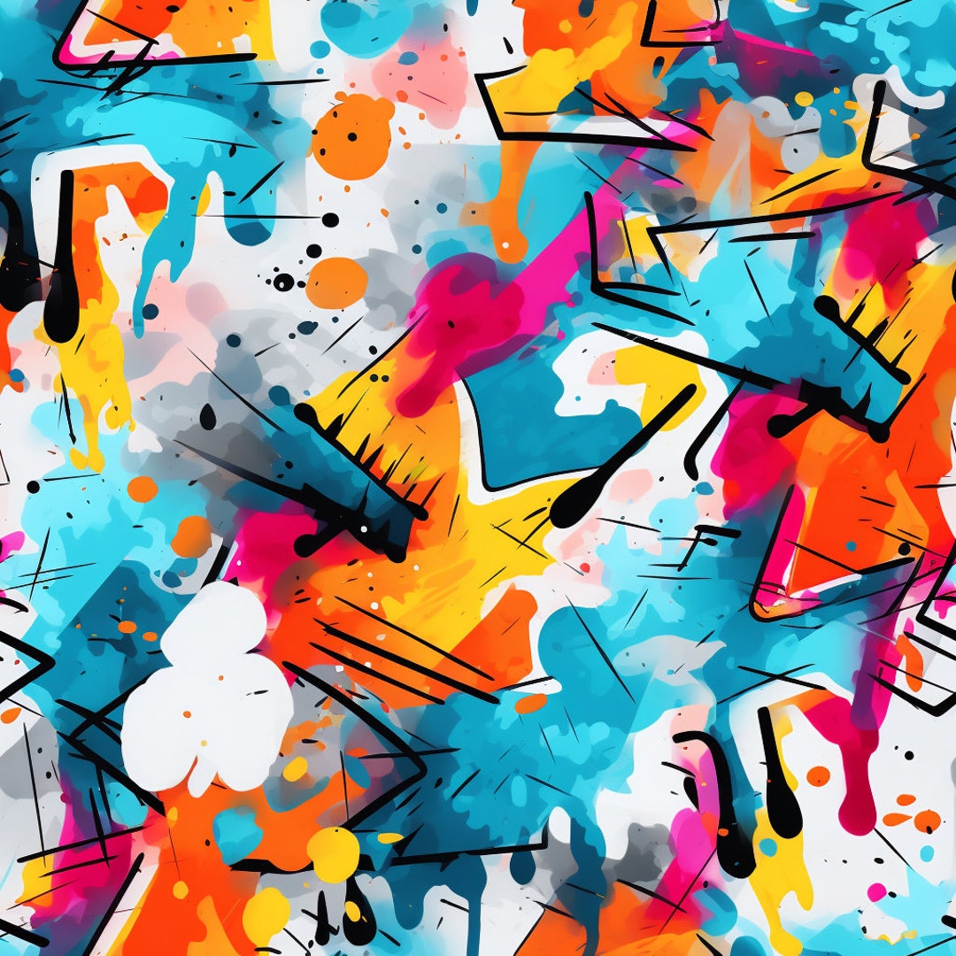 Seamless Files Graffiti Watercolor Texture Digital Scrapbook Paper 5 ...