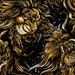 Seamless Patterns Golden Lions Leo Astrology Black and Gold Fancy ...