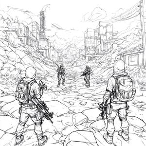 Action Video Game Printable Coloring Pages PNG Instant Download 5 Pages ...