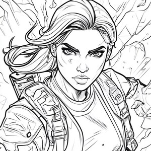 Action Video Game Printable Coloring Pages PNG Instant Download 5 Pages ...