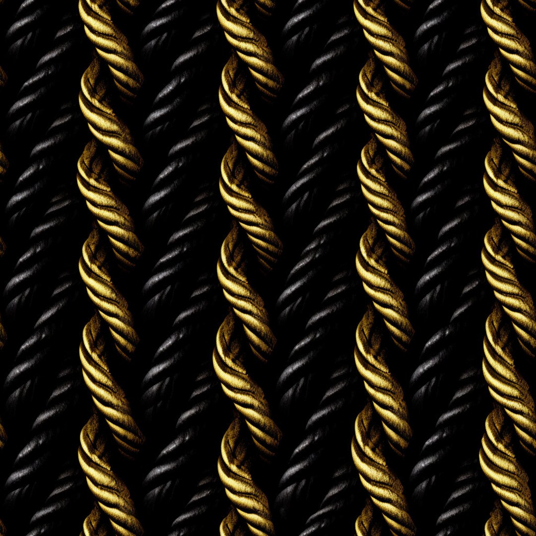 PNG Seamless Patterns Black and Gold Rope Chain Necklace Colorful ...