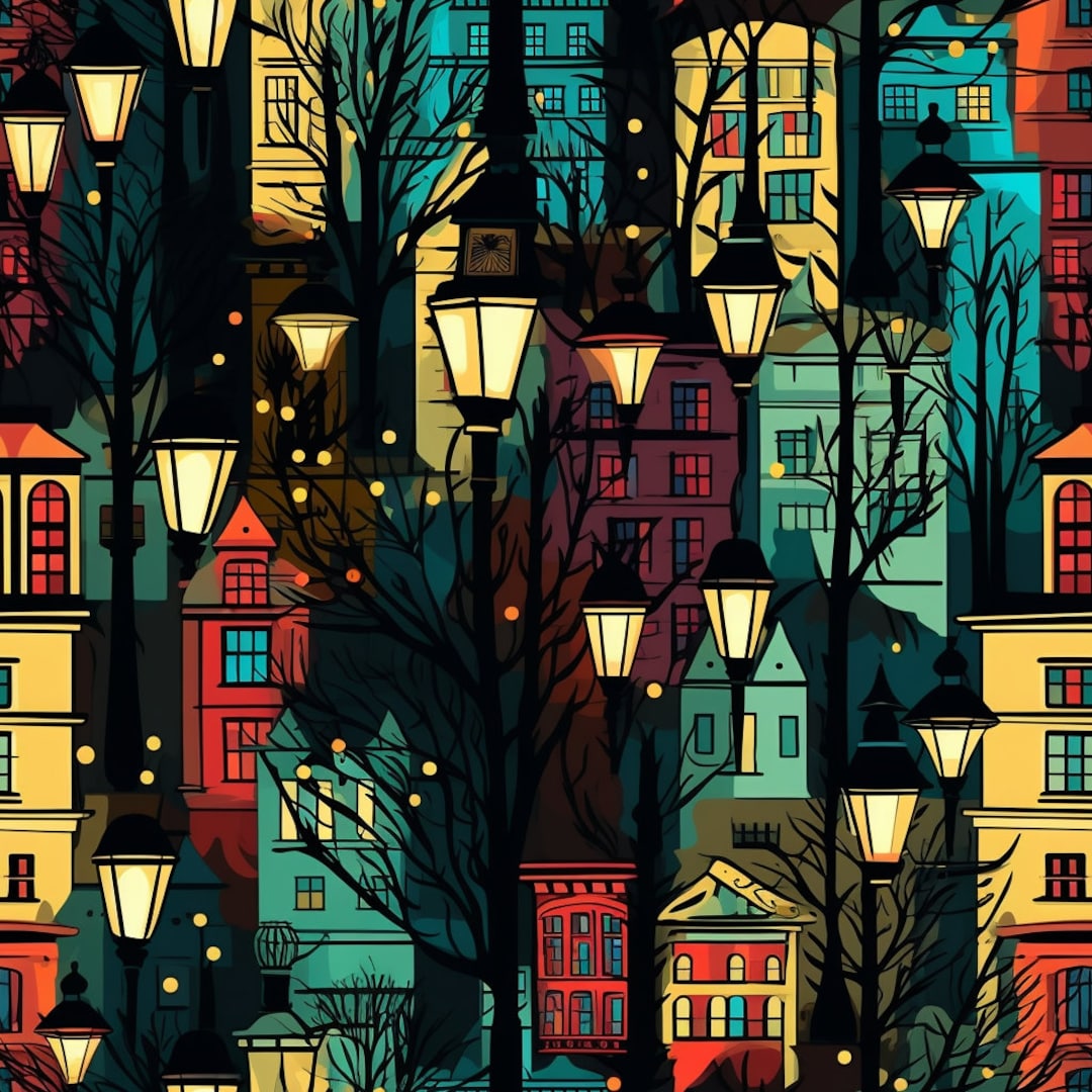 Seamless Patterns Street Lights Texture Pattern Colorful - Etsy