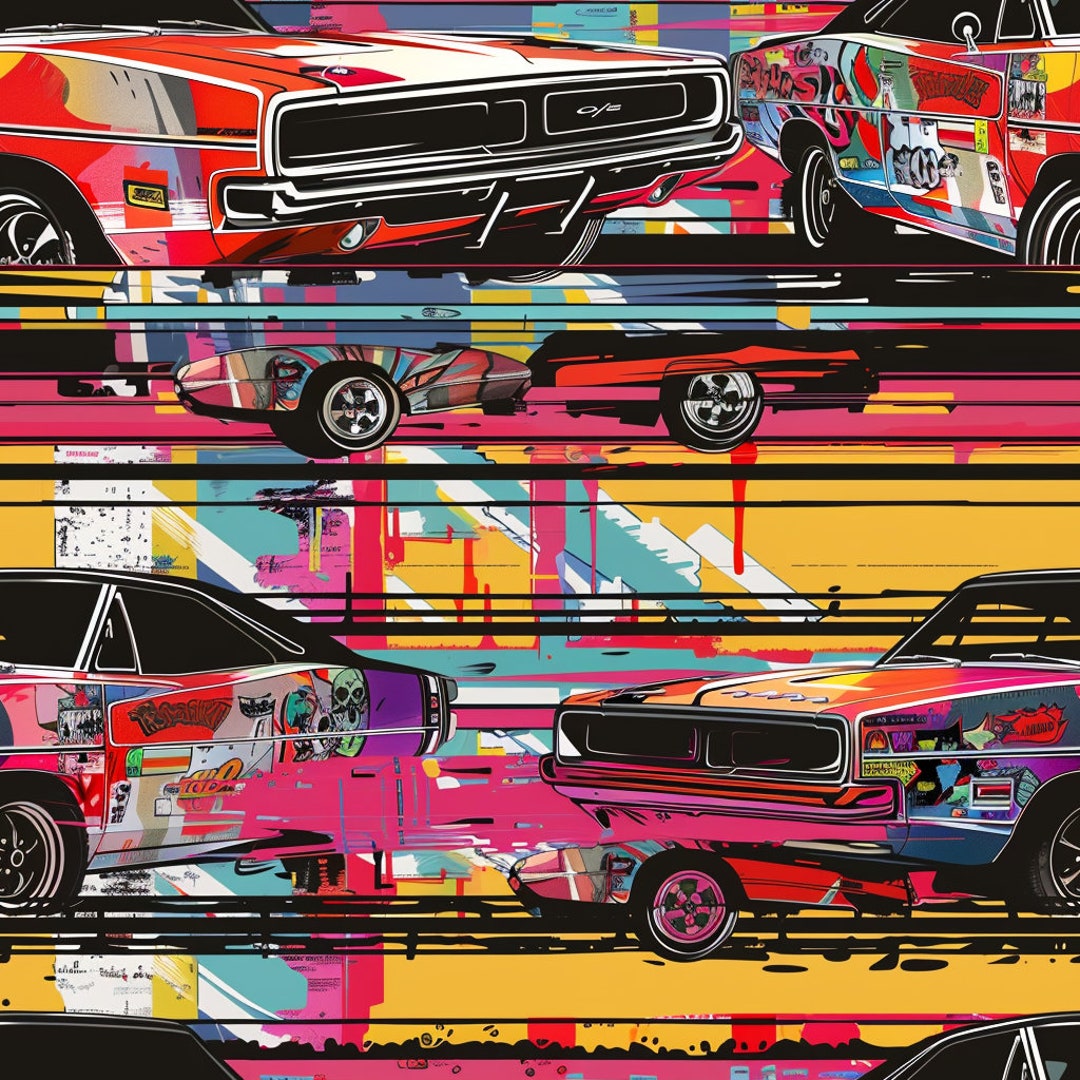Seamless Files Charger Graffiti Digital Scrapbook Paper 5 Designs ...