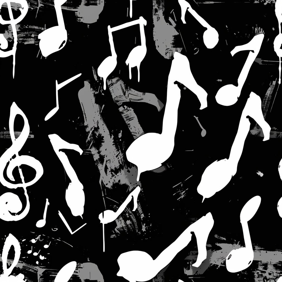 Seamless Patterns Graffiti Music Notes Graffiti Digital Scrapbook Paper ...